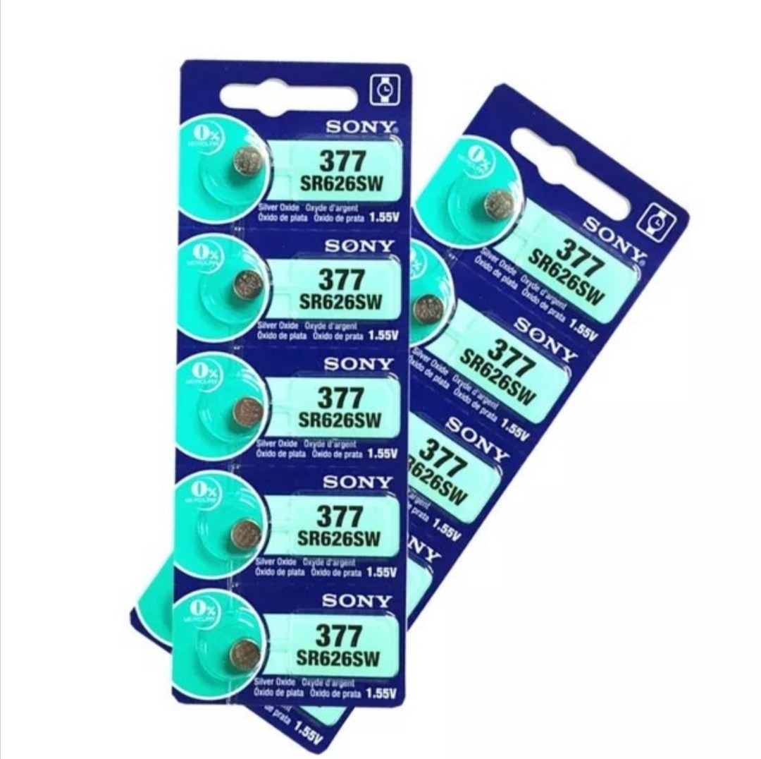 Sony Silver Oxide 377 SR626SW 手錶電池, 名牌, 手錶 - Carousell