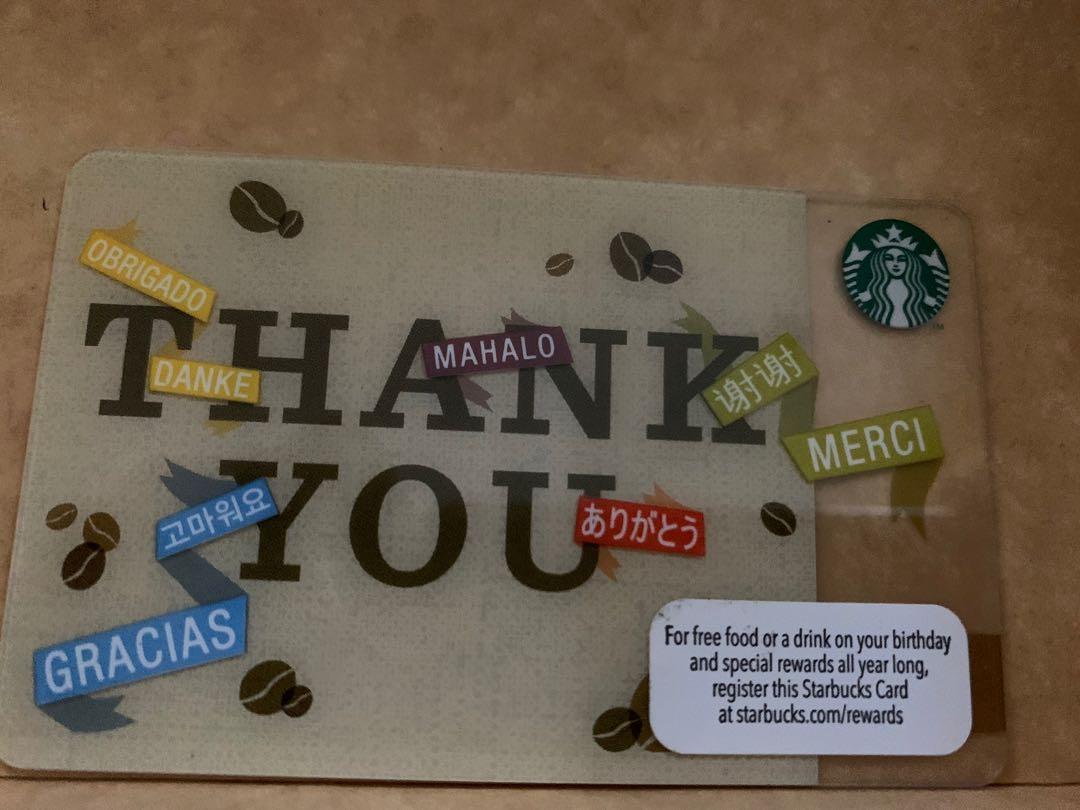 Starbucks Thank you card, Tickets & Vouchers, Store Credits on Carousell