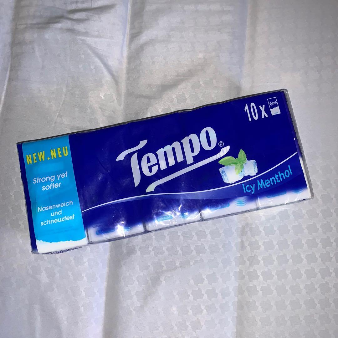 tempo icy menthol 4 ply tissue, Health & Nutrition, Face Masks & Face ...