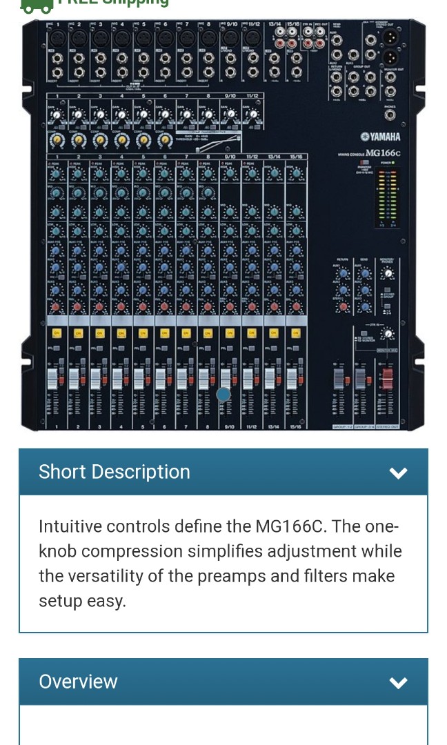 Yamaha MG166C MG 166 C audio mixer, Music & Media, Music Instruments on ...