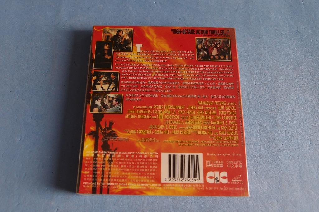 西片 逃出洛杉磯 Escape from Los Angeles VCD ( 全新 ) 卻羅素, 興趣及遊戲, 音樂、樂器 & 配件, 音樂與媒體 - CD 及 DVD - Carousell