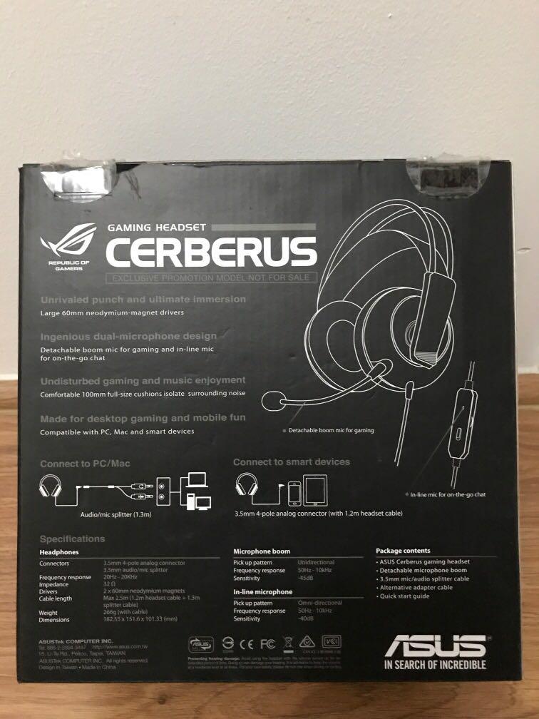 Asus ROG Cerberus Gaming Headset, Video Gaming, Gaming Accessories ...