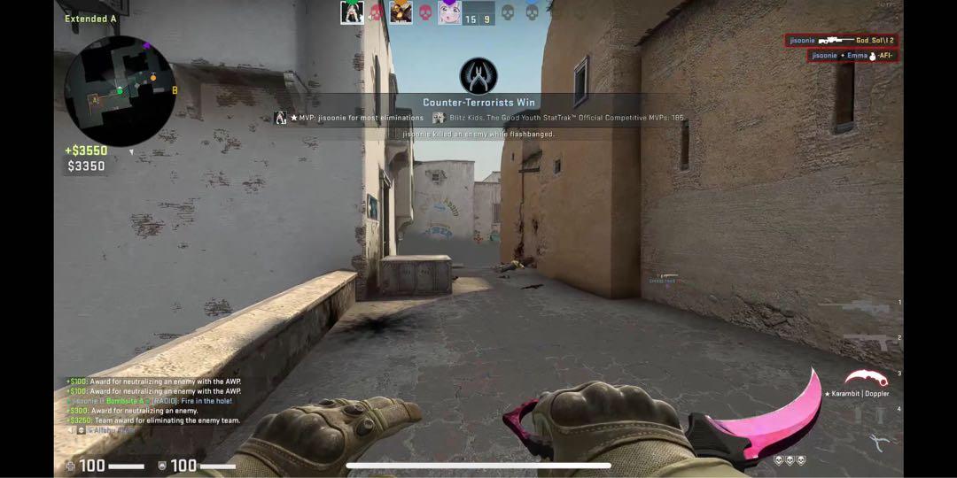 CSGO Karambit Doppler Phase 2 FN (Maxed Pink), Video Gaming, Gaming ...