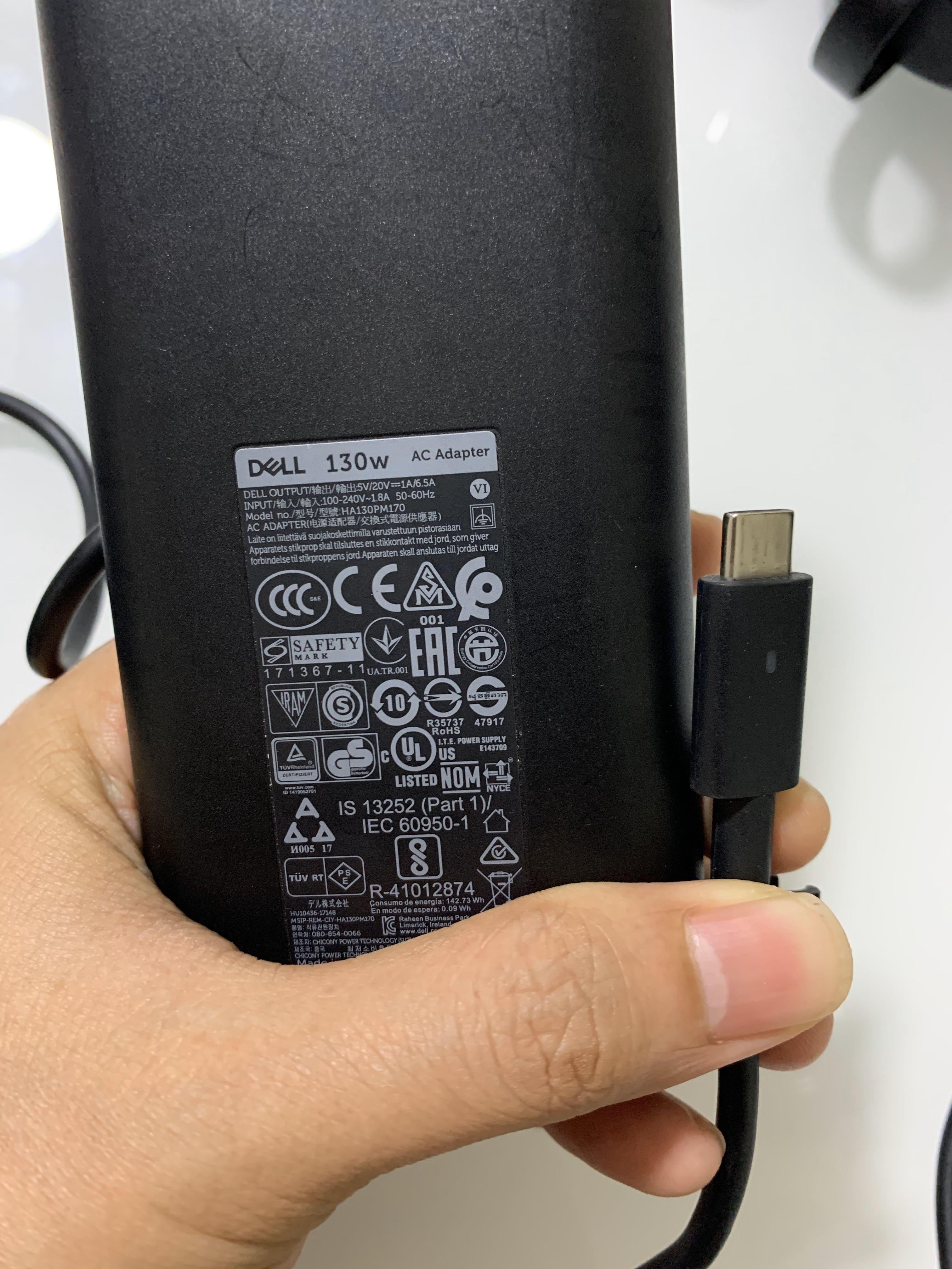 Dell type C , usb c charger 5V, 12V, 15V, 20V with 30W, 45W, 65W, 130W ...