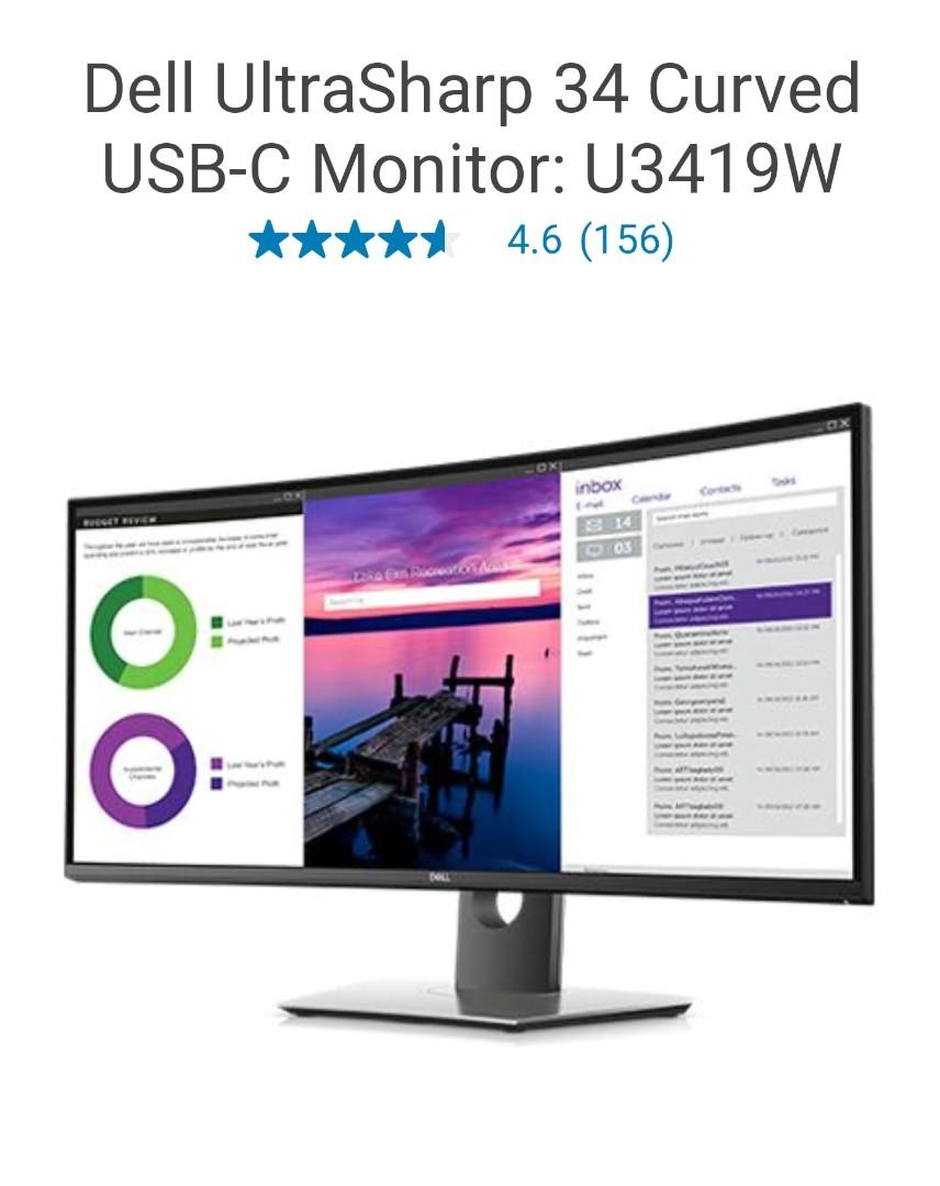 Dell UltraSharp U3415W wide monitor, Computers & Tech, Parts ...