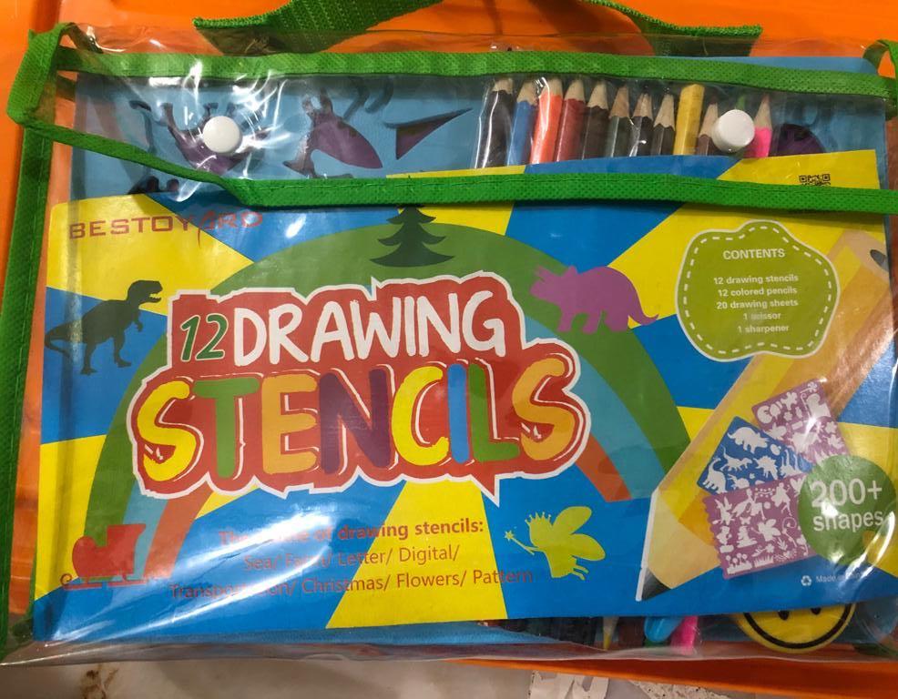 Kids drawing stencils set, Hobbies & Toys, Stationery & Craft ...
