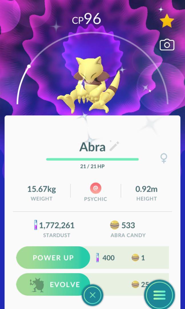 Pokémon Go - Shiny Abra, Video Gaming, Gaming Accessories, Game Gift ...
