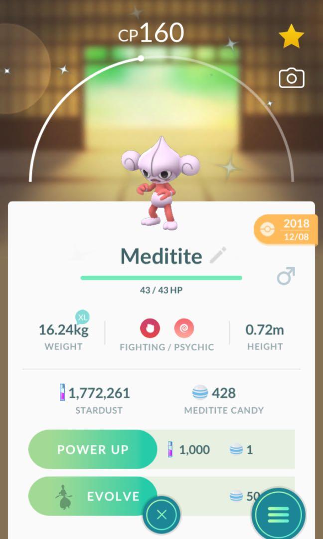 Pokémon Go - Shiny Meditite, Video Gaming, Gaming Accessories, Game ...