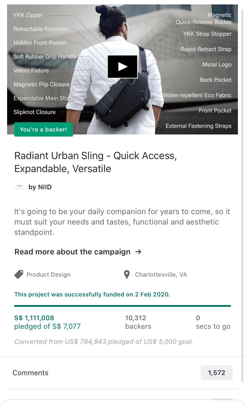 Radiant Urban Sling by NIID [Kickstarter], Men's Fashion, Bags, Sling ...