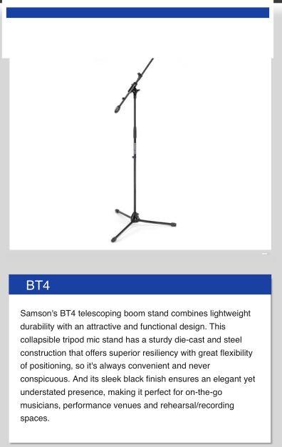 SAMSON MIC STAND, Audio, Microphones on Carousell