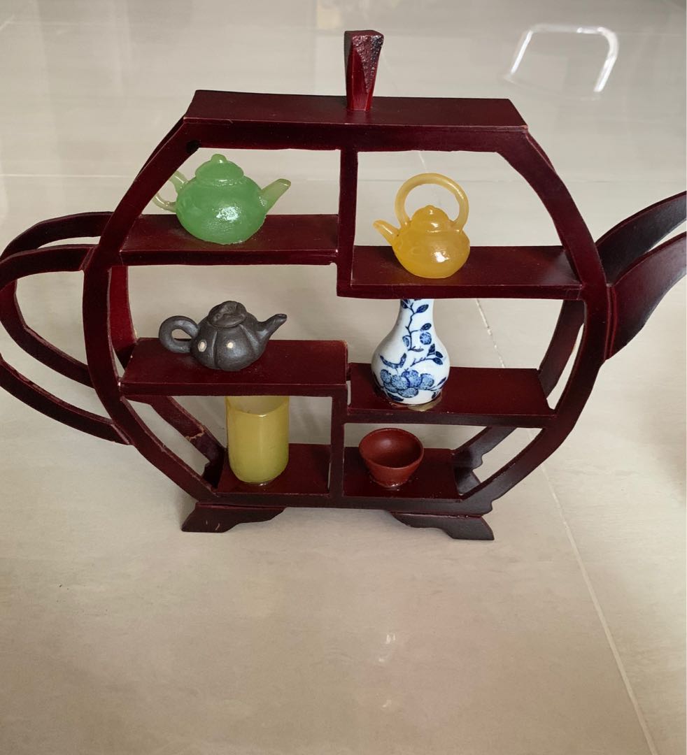 Wooden Tea pot shape mini display cabinet, Furniture & Home Living ...