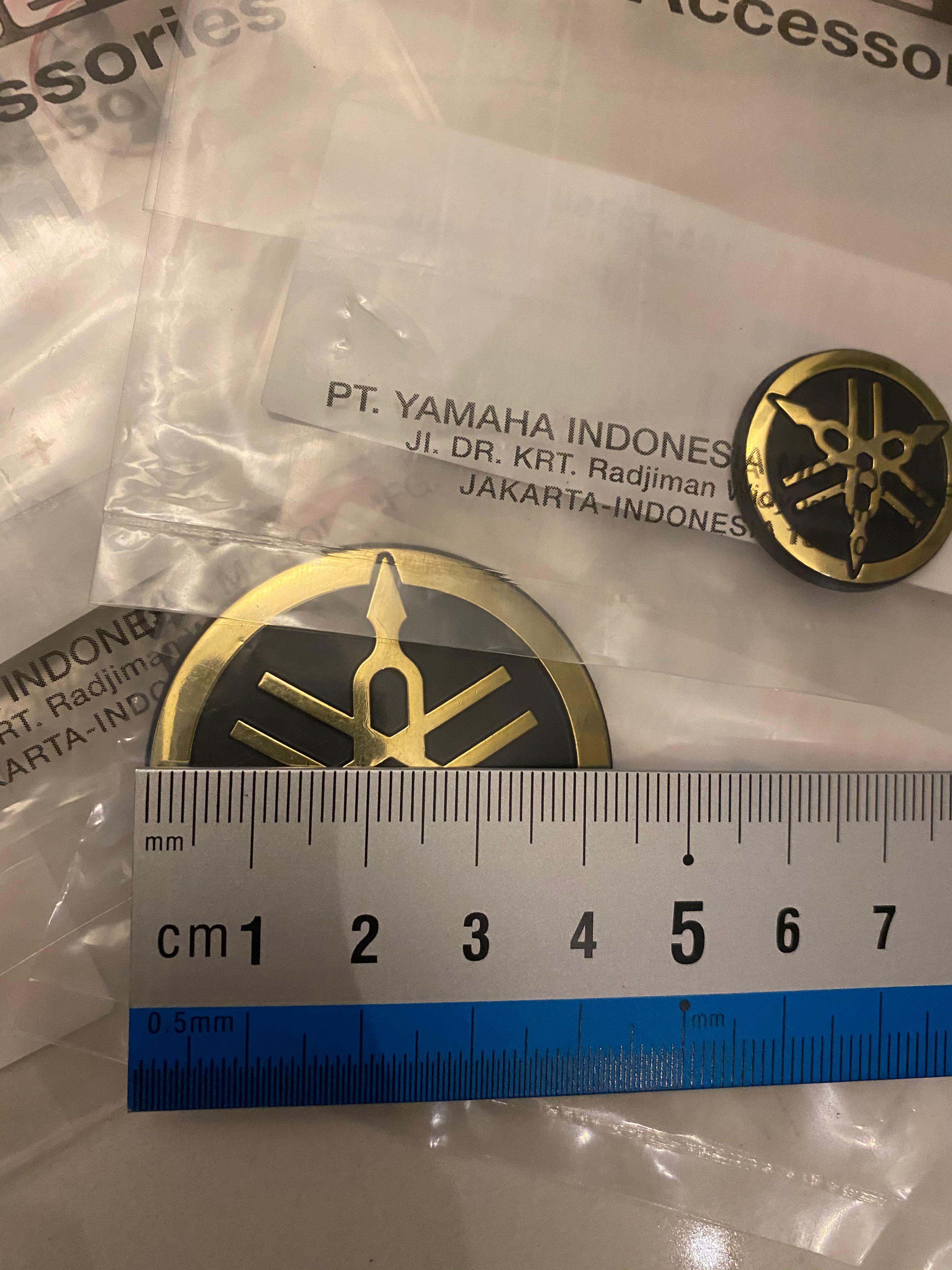 Yamaha Gold and Silver Original Emblem, Motorcycles, Motorcycle ...