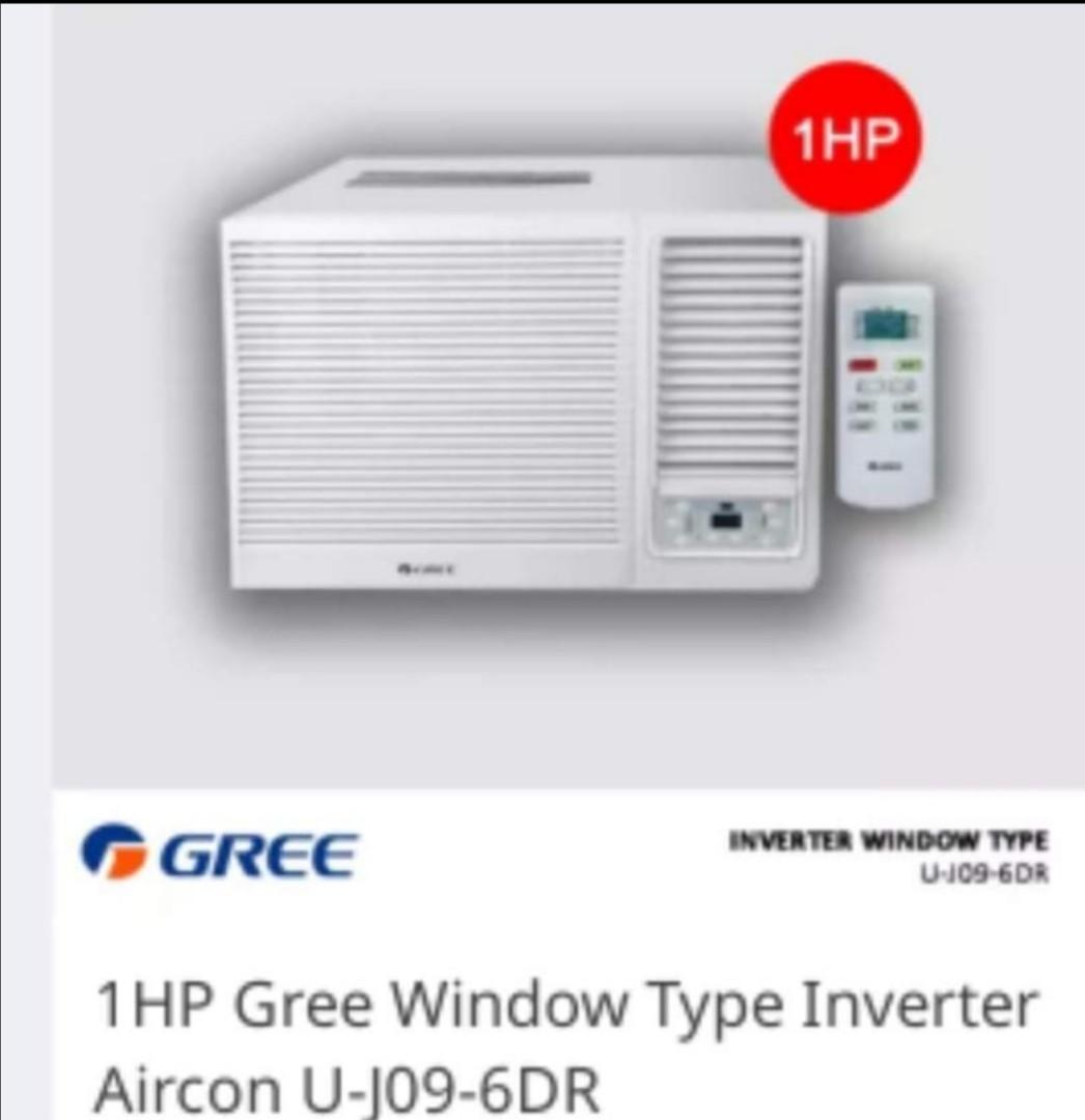 1hp GREE window type inverter, TV & Home Appliances, Air Conditioning ...
