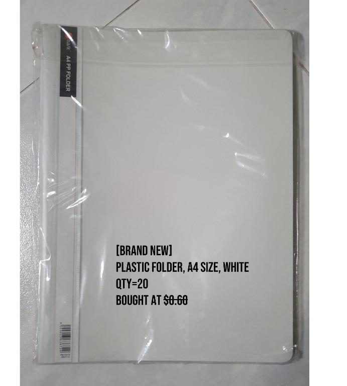 [BRAND NEW] White Plastic Folder A4 Size, Books & Stationery ...