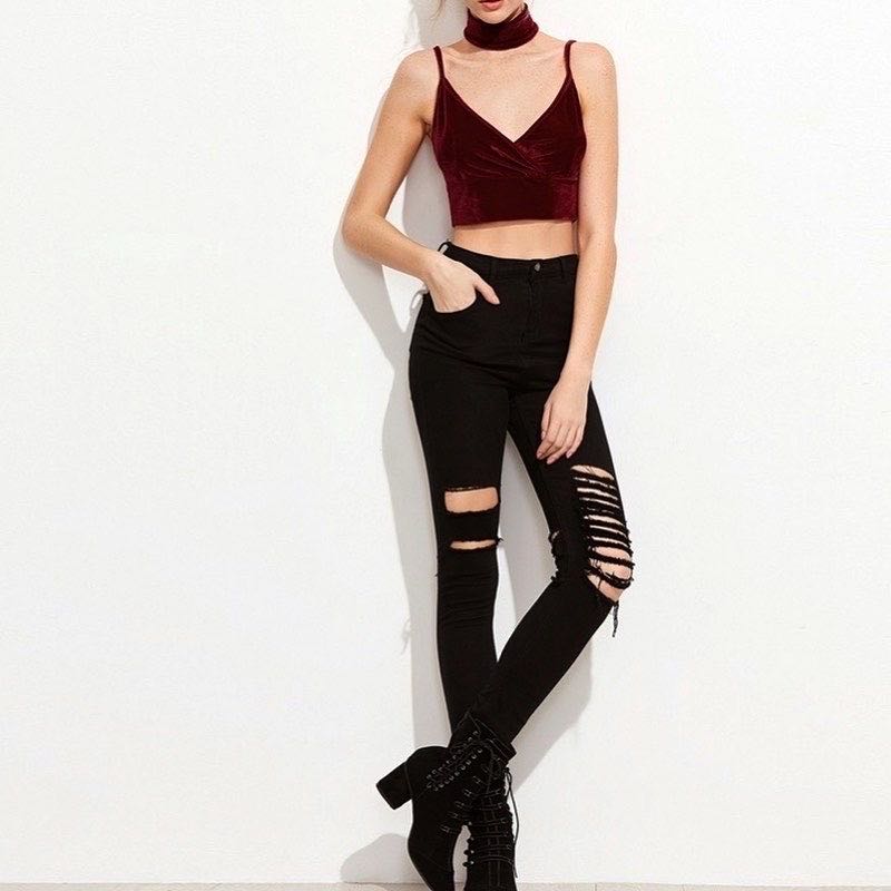 Deep V Top, Women's Fashion, Tops, Sleeveless on Carousell