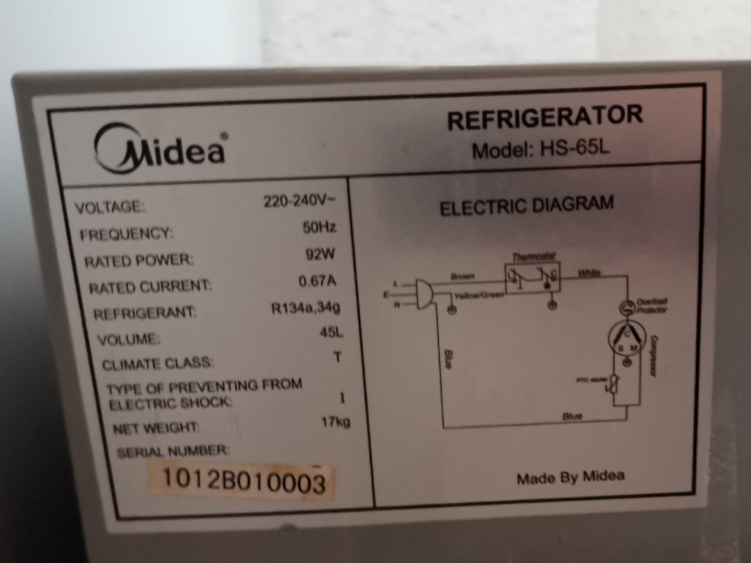 Midea Personal Fridge, TV & Home Appliances, Kitchen Appliances ...