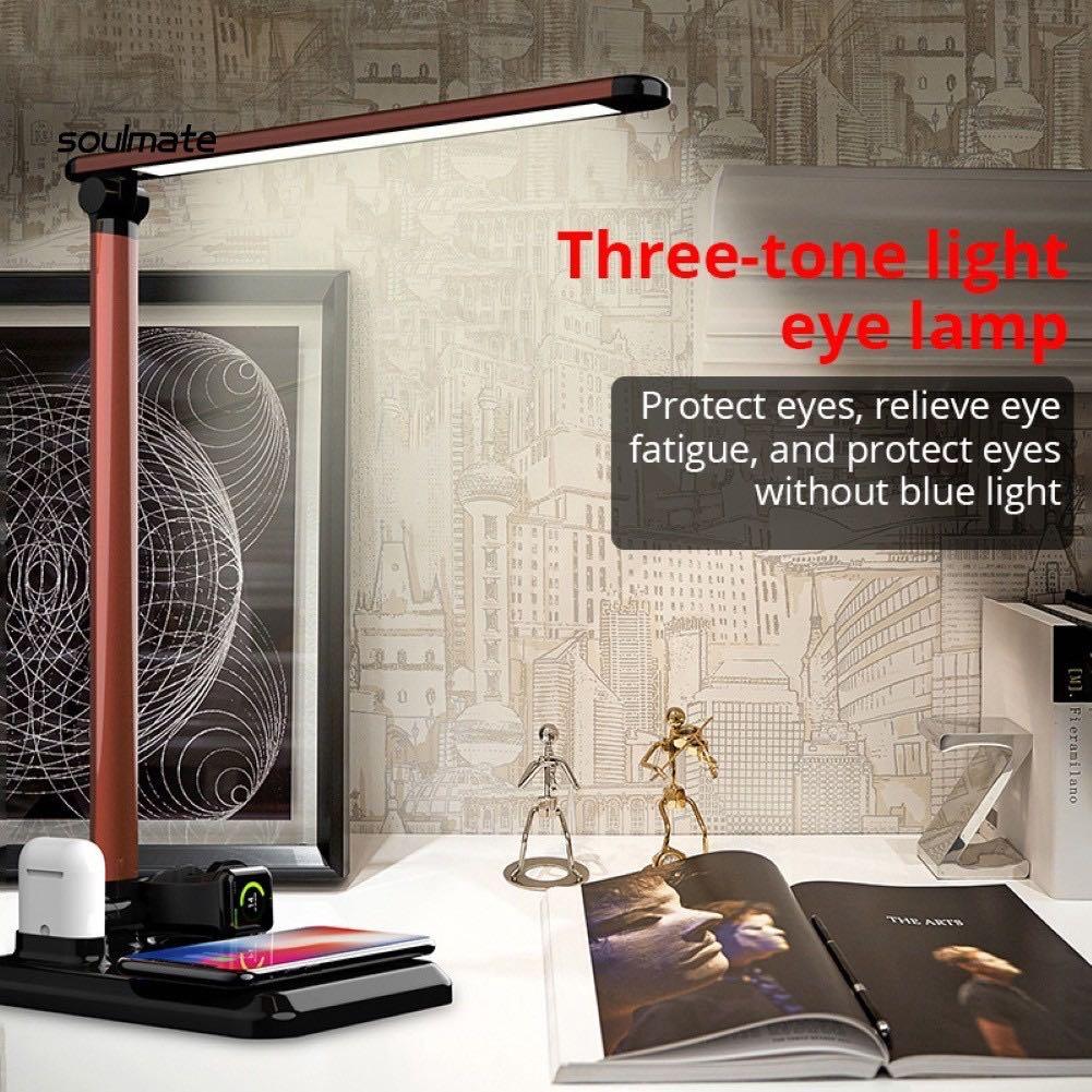 SOULMATE in 1 Foldable Touch LED Desk Lamp Wireless Charger for iPhone ...