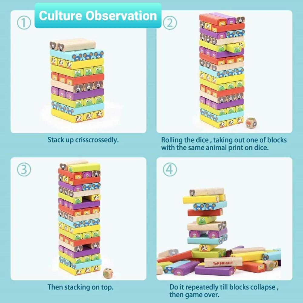 [SG] Clearance Sale - TOPBRIGHT Animal Jenga Game Wooden Blocks ...