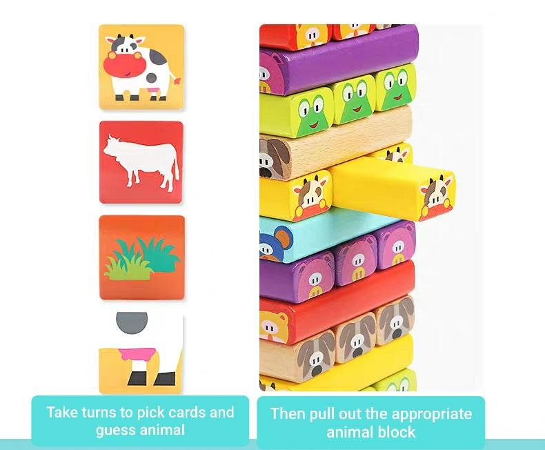 [SG] Clearance Sale - TOPBRIGHT Animal Jenga Game Wooden Blocks ...