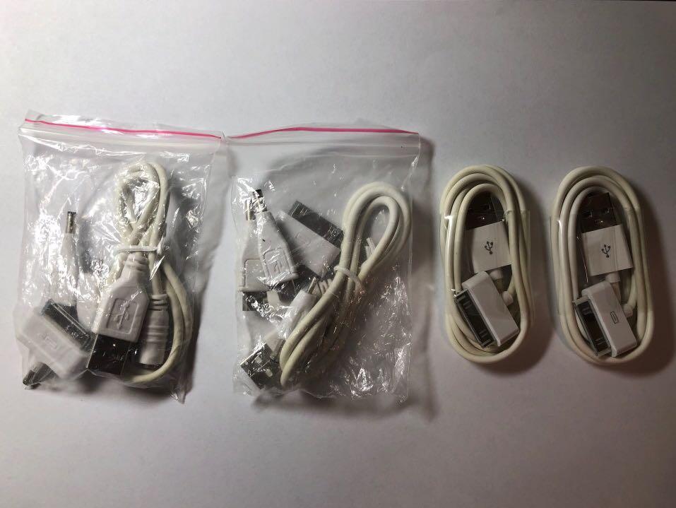 舊版Apple cable + 萬用cable, 手提電話, 電話＆平板電腦配件, 充電器及電線 - Carousell