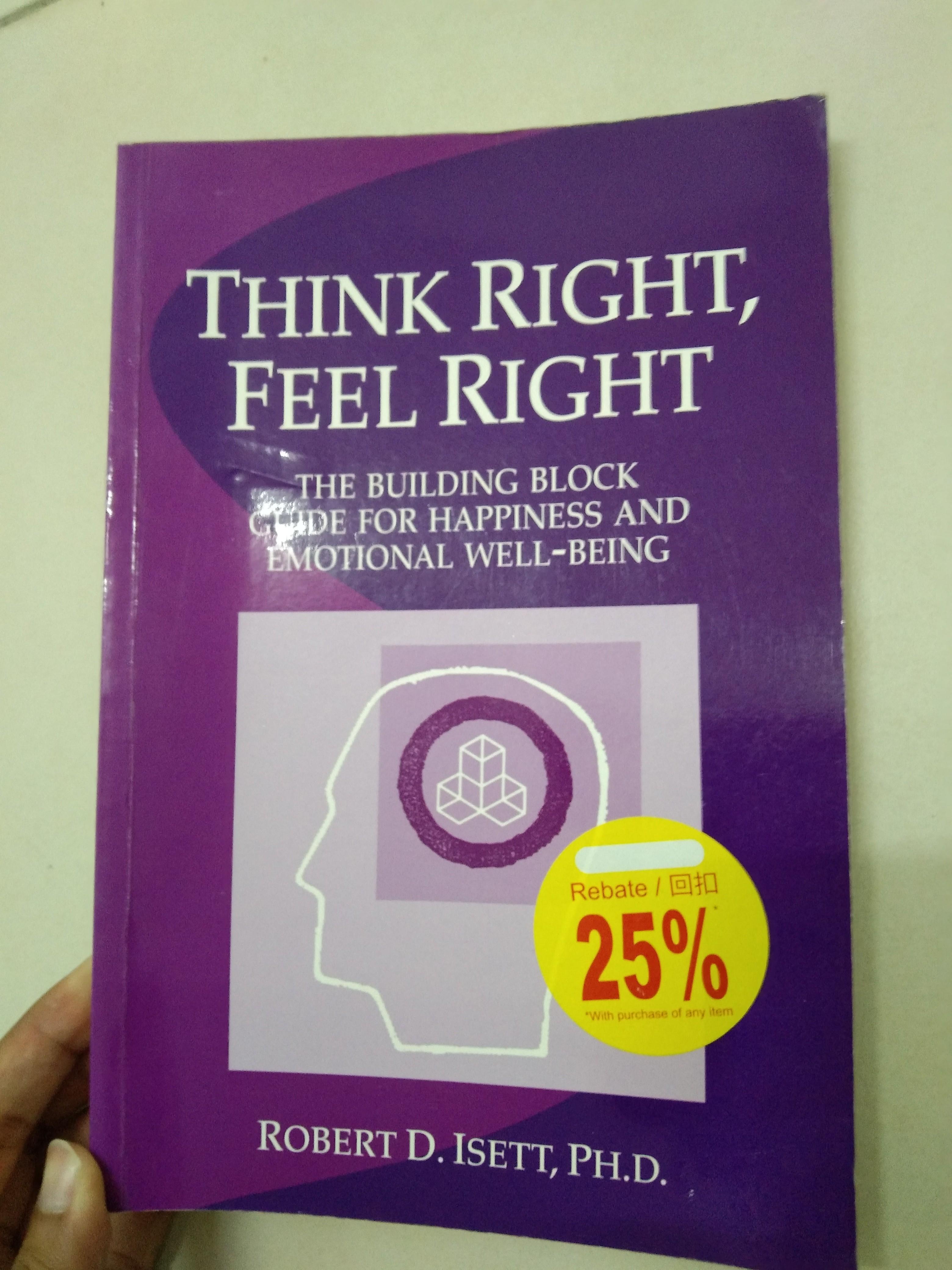 Book Think Right, Feel Right, Hobbies & Toys, Books & Magazines ...