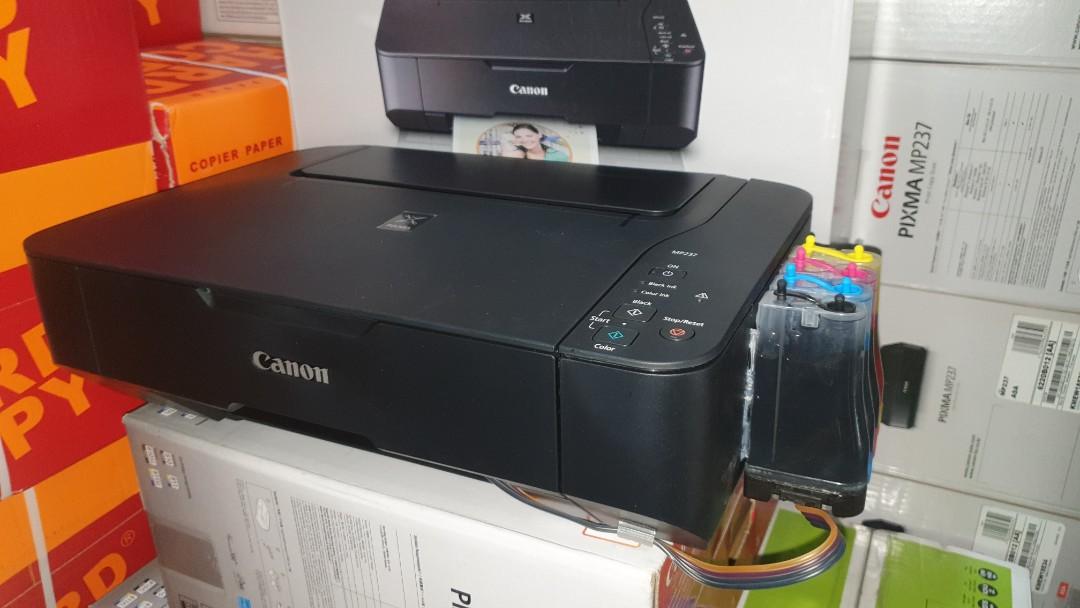 Canon MP237 with CISS ink dye and original cartridge, Computers & Tech ...
