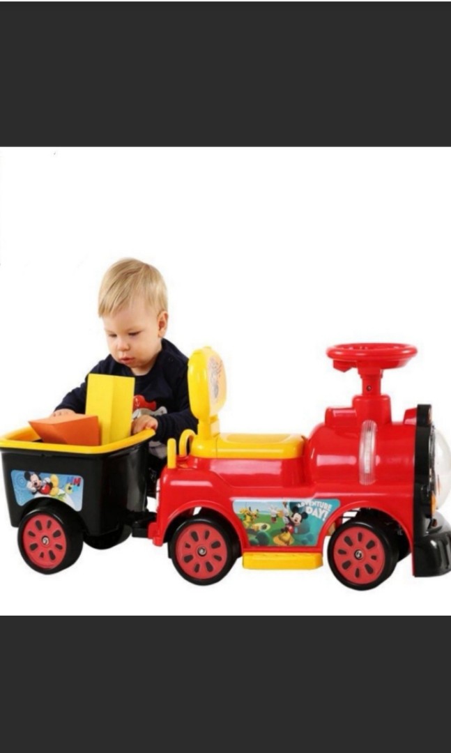 Disney mickey mouse electric ride on train toy with sound and lights ...
