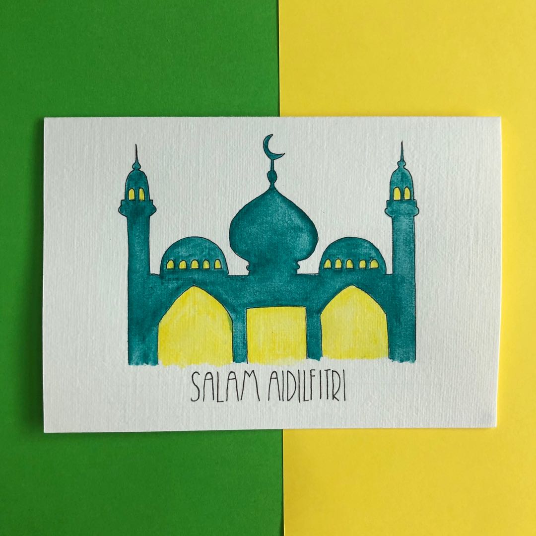 Hari Raya Card, Handmade Card, SKU035, Hobbies & Toys, Stationery ...