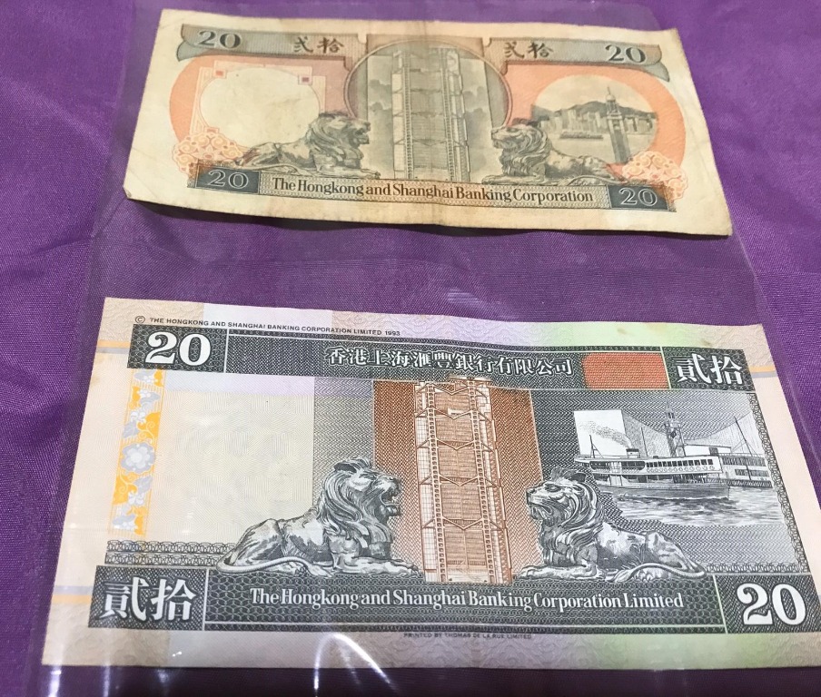 Hong Kong HSBC 20 dollars 1990 & 2001, Hobbies & Toys, Memorabilia ...