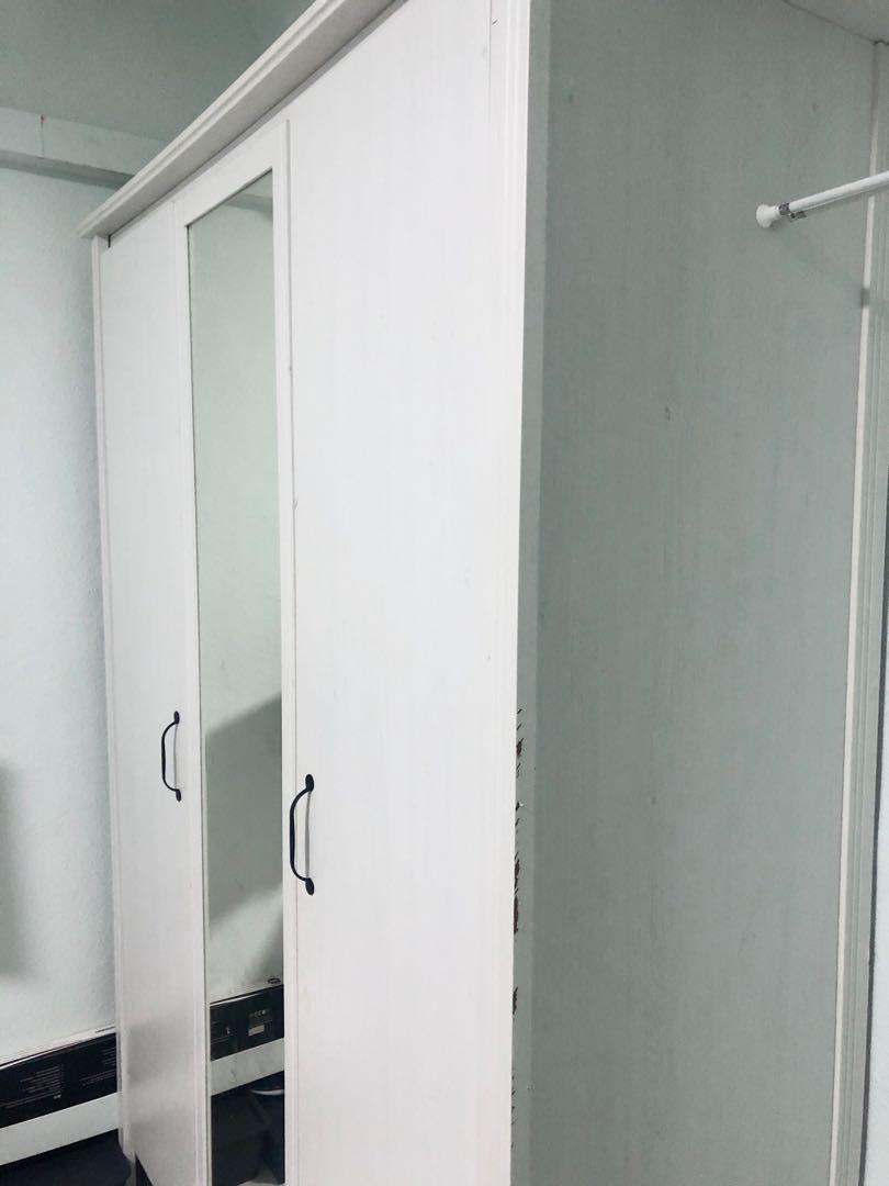 IKEA BRUSALI 3 DOORS Wardrobe with mirror, Babies & Kids, Baby Nursery ...