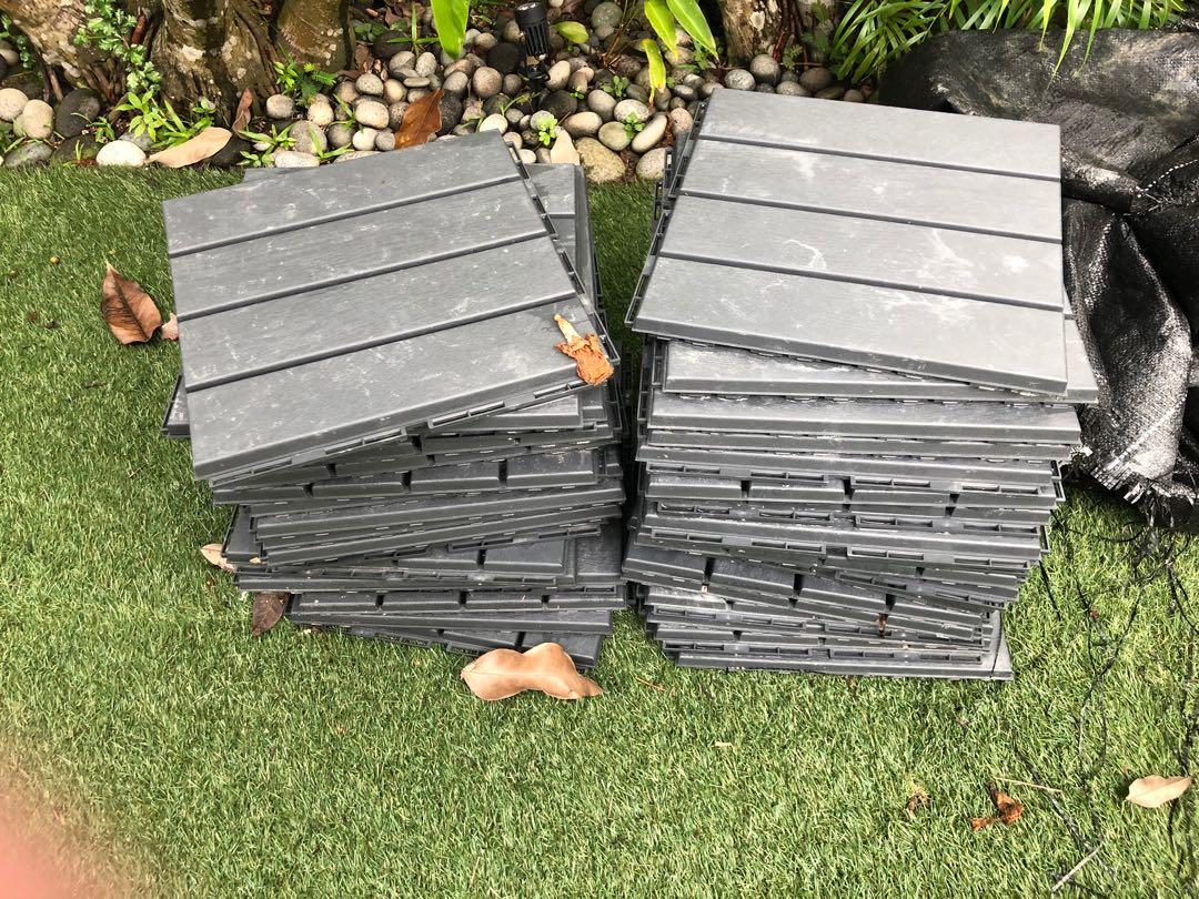 Ikea Runnen dark grey floor decking 35 pieces., Furniture & Home Living ...