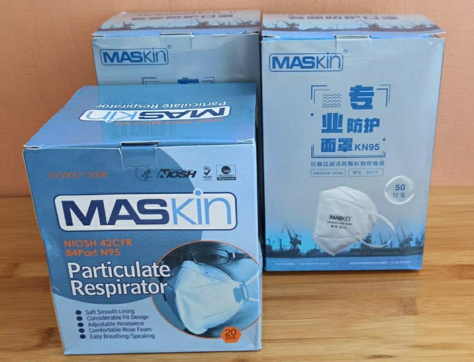 MASkin 8015 Folded KN95 N95 Particulate Respiratory Masks Earloop like ...