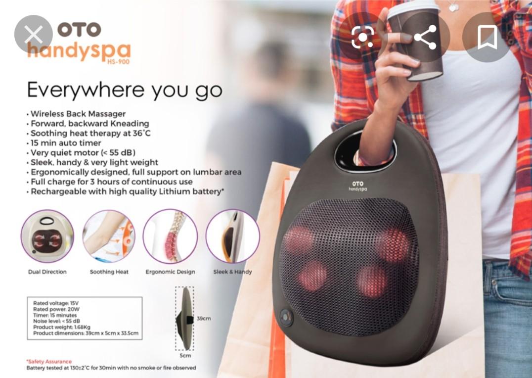 Oto wireless handy spa, Health & Nutrition, Massage Devices on Carousell