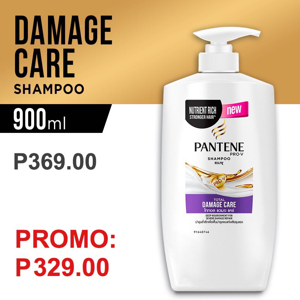 Pantene Total Damage Care Shampoo (900mL), Beauty & Personal Care, Hair ...