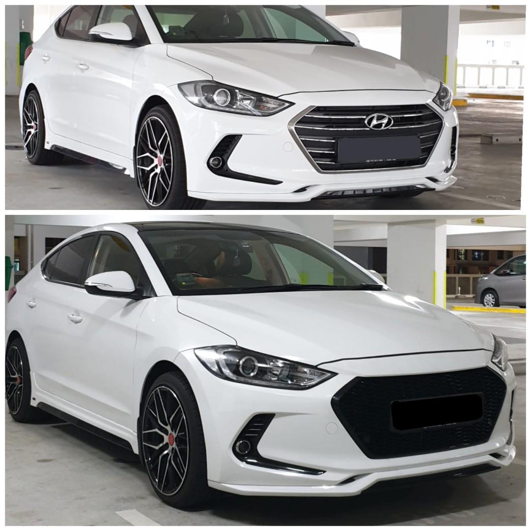 (Restocking End March) Hyundai Elantra AD 16-18 Front Grille Glossy ...