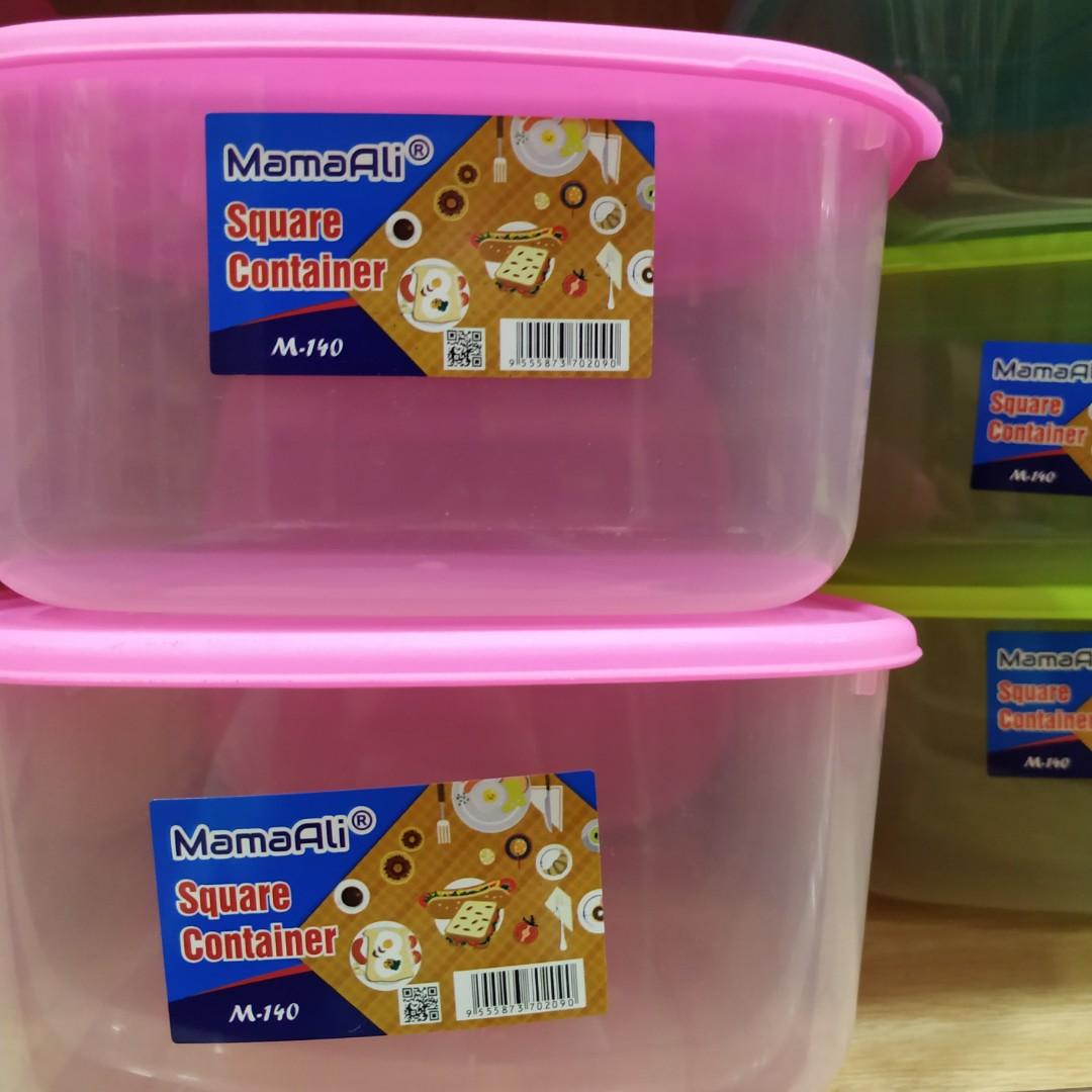 SQUARE CONTAINER Transparent Assorted Colors L198 x W198 x H95 mm M140 ...