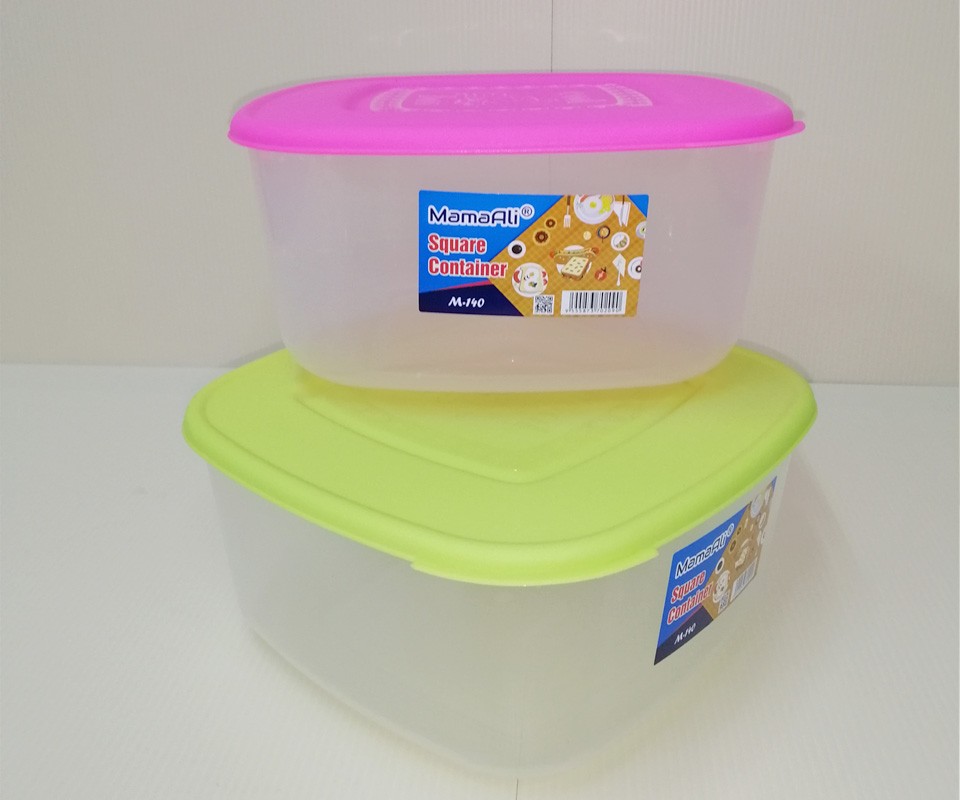 SQUARE CONTAINER Transparent Assorted Colors L198 x W198 x H95 mm M140 ...