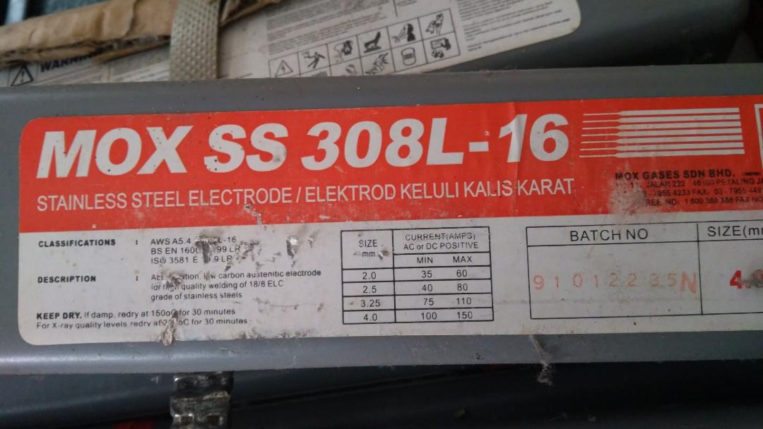 Stainless Steel MOX 308L-16 Electrode, Furniture & Home Living, Bathroom & Kitchen Fixtures on ...