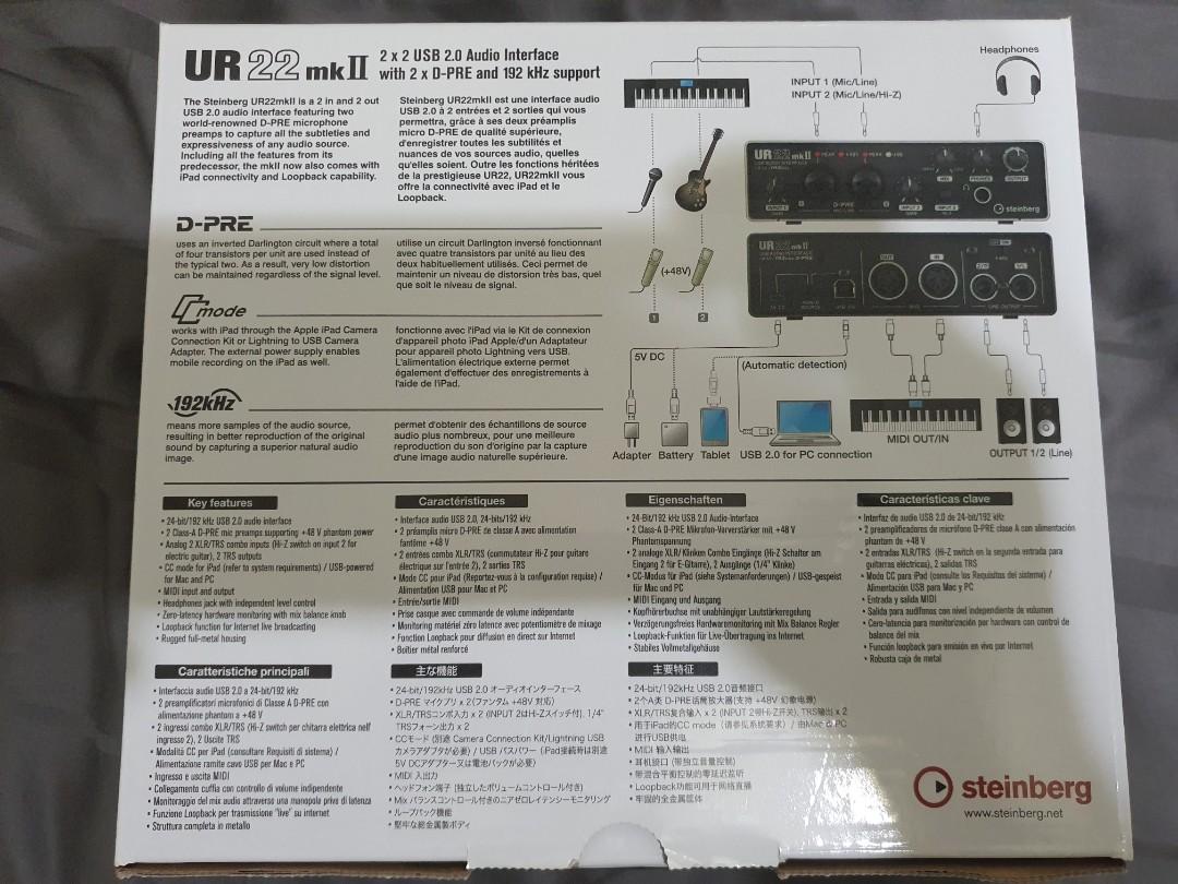 Steinberg UR22 mkII audio interface, Hobbies & Toys, Music & Media ...