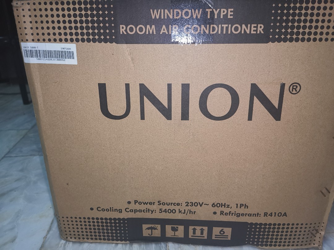 Union Aircon .6HP (Window Type) Non-Inverter, TV & Home Appliances, Air ...