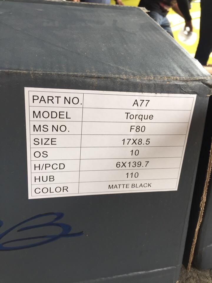 17" MB wheels Torque A77 Black mags 6Holes pcd 139, Car Parts ...