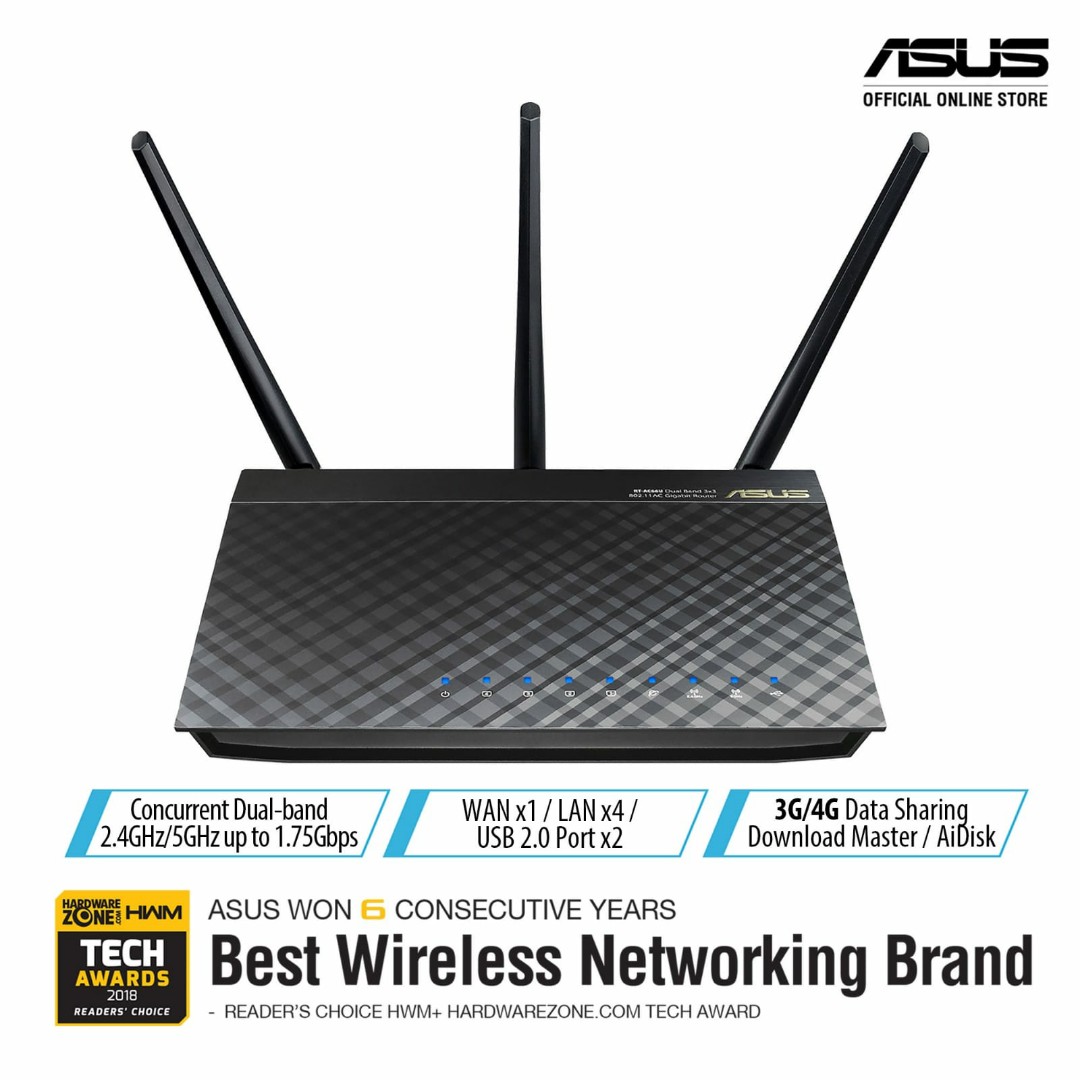Asus Router AC66U ($50), Computers & Tech, Parts & Accessories ...