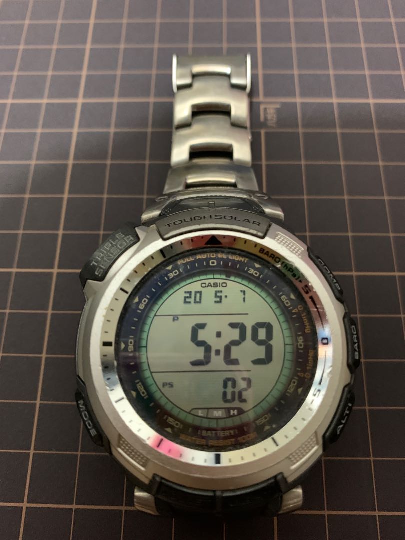 CASIO PROTREK PRG - 鈦110T, 名牌, 手錶 - Carousell