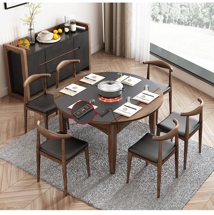 Dining table with induction cooker, Furniture & Home Living, Furniture ...