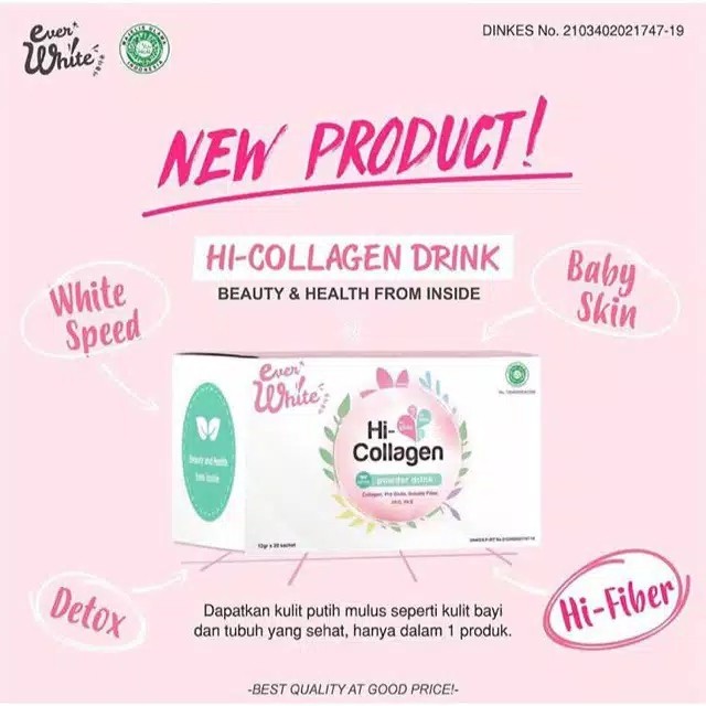 Everwhite HI COLLAGEN, Kesehatan & Kecantikan, Kulit, Sabun & Tubuh di Carousell