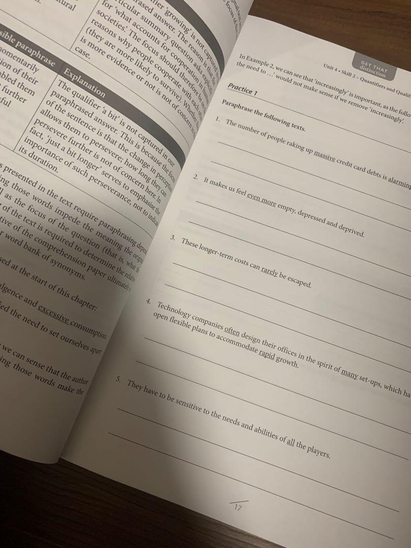 general paper: paraphrasing skills (guidebook + prac), Hobbies & Toys ...