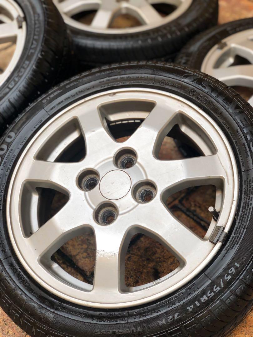 Sport Rim Viva 14 inci siap tayar 90%, Auto Accessories on Carousell