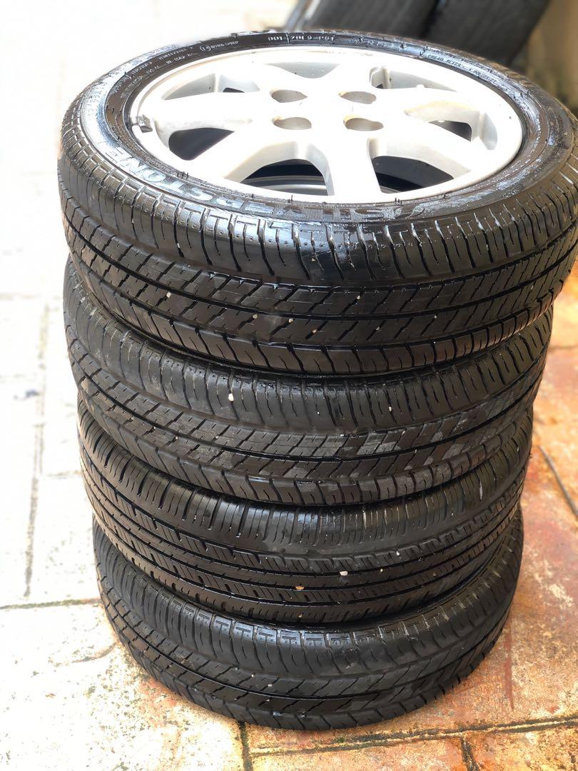 Sport Rim Viva 14 inci siap tayar 90%, Auto Accessories on Carousell