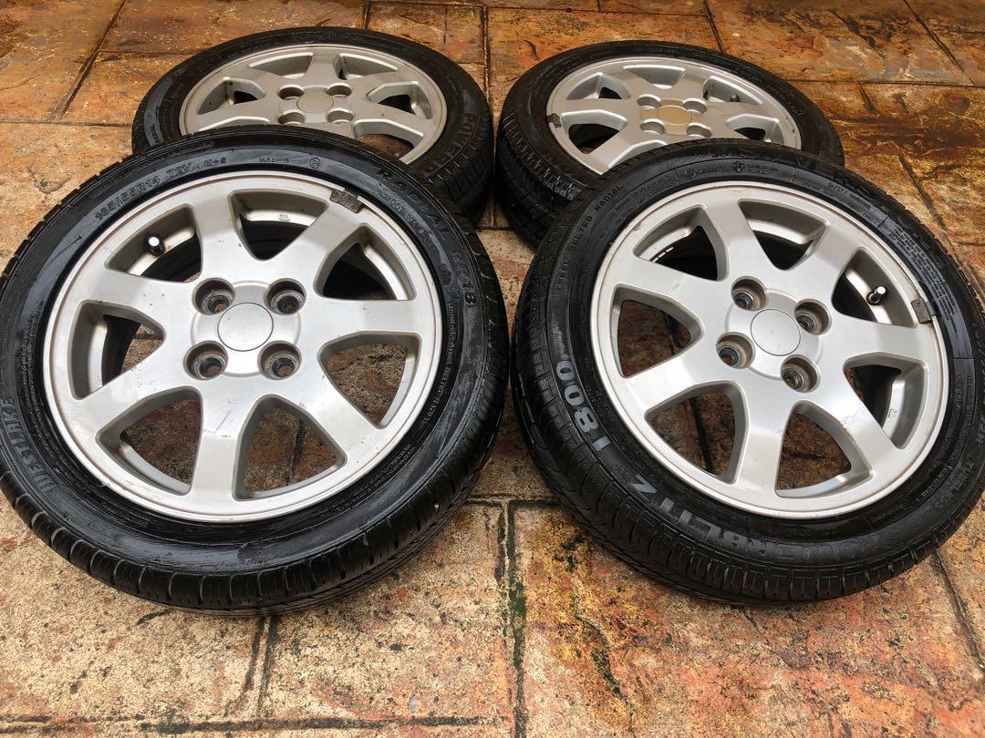 Sport Rim Viva 14 inci siap tayar 90%, Auto Accessories on Carousell