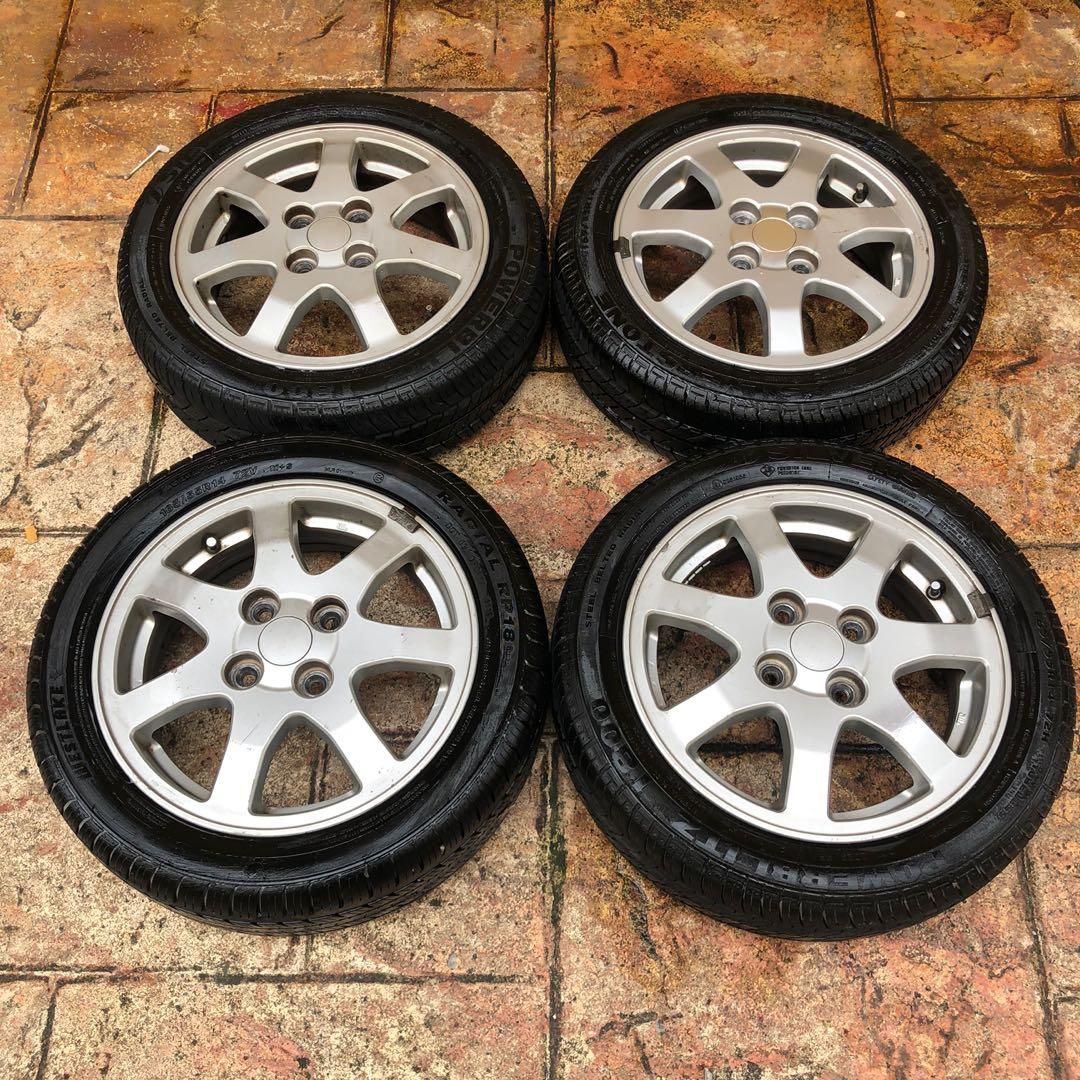 Sport Rim Viva 14 inci siap tayar 90%, Auto Accessories on Carousell